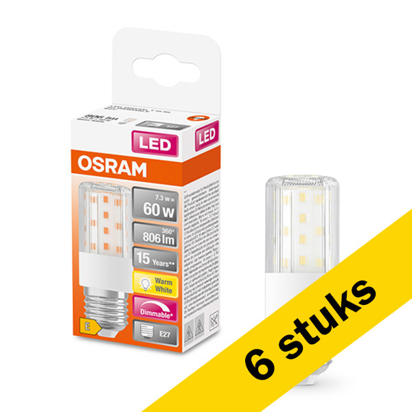Aanbieding: 6x Osram LED lamp E27 | Special T Slim | 2700K | Dimbaar | 7.3W (60W) Osram 123led.nl